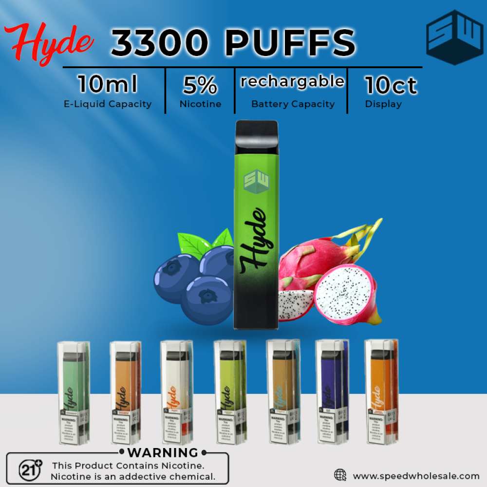 Hyde Edge 3300 Puffs T.F.N Disposable Vape 10ct | Speed ...
