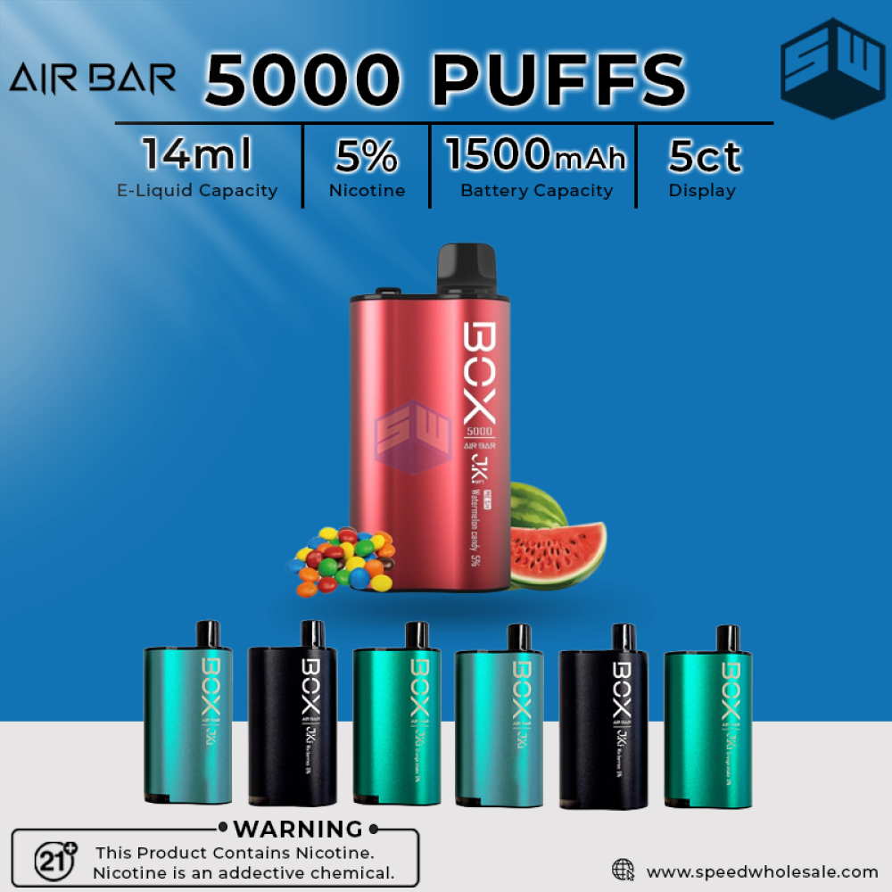 Air Bar Box 5000 Puffs Disposable Vape 5ct | Speed Wholesale