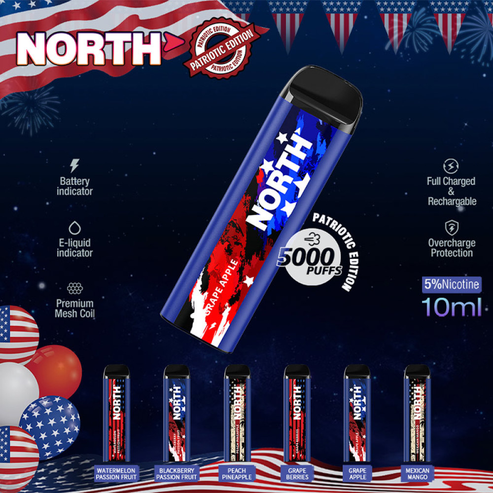 North 5000 Puffs Rechargeable Disposable Vape | Speed Wh ...