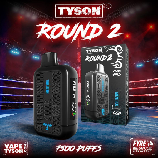 DISPOSABLE VAPE : Tyson 2.0 Round 2 7500 Puffs Disposable ...