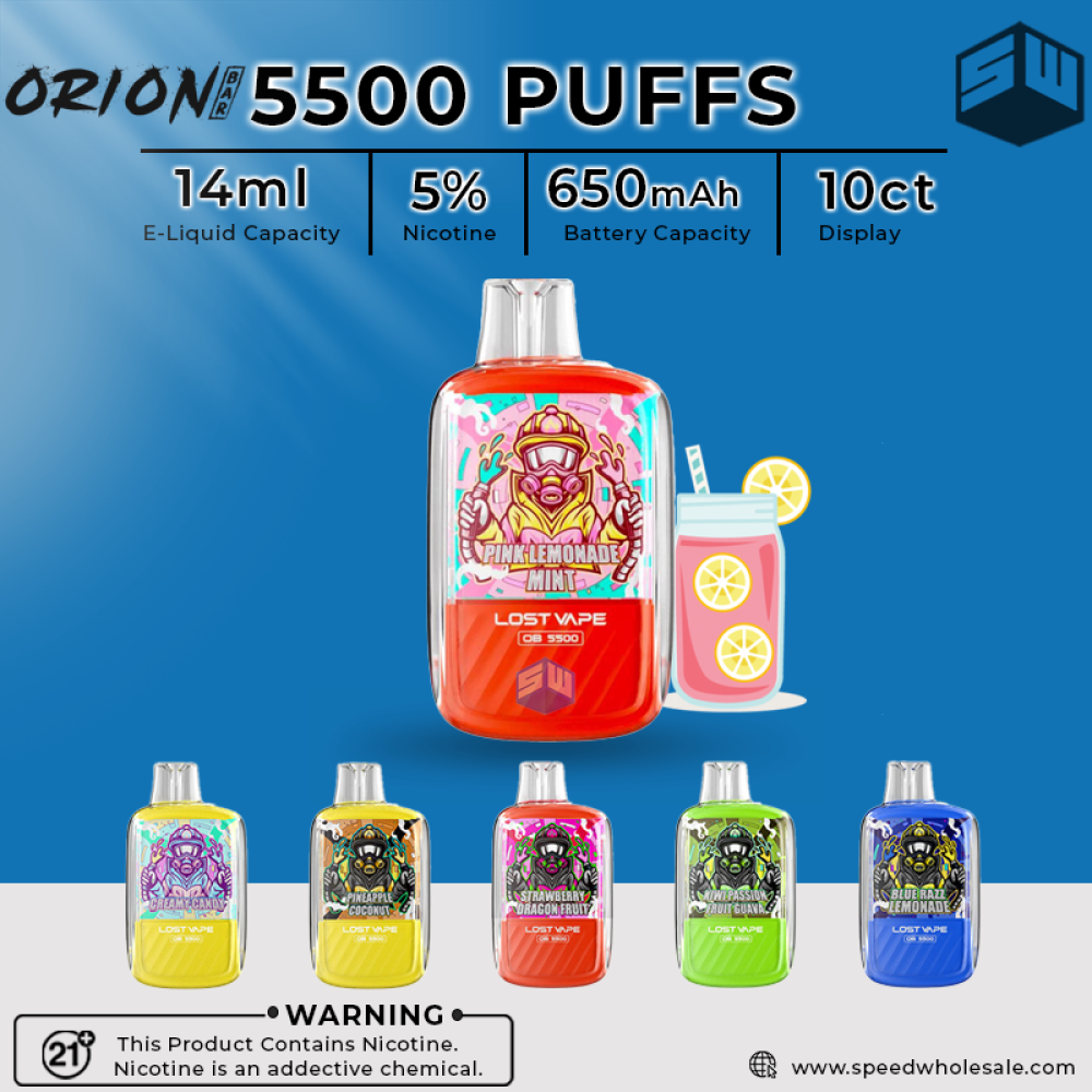 Orion Bar Lost Vape OB5500 Puffs Disposable Vape 10ct | Speed ...