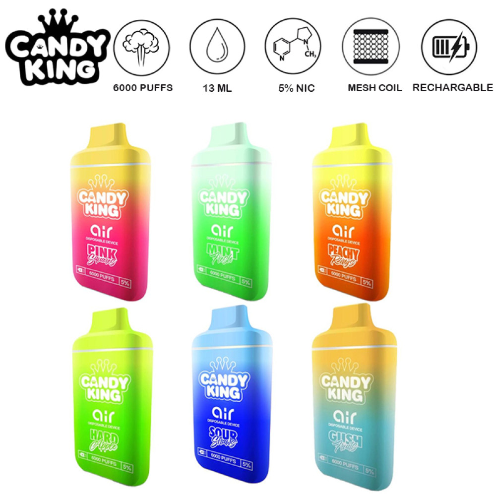 Candy King Air 6000 Puffs T.F.N Disposable Vape 10ct | Speed ...